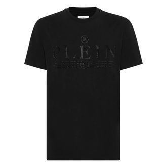 Philipp Plein Homme, Tops, Noir, Taille: 2XL T-shirt Col Rond SS Tattoo