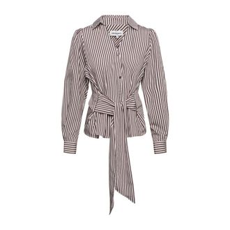 &Co Woman Bluse mit diagonalen Kn&ouml;pfen und V-Ausschnitt - - Blouses & Shirts - Damen - Mehrfarbig - XS