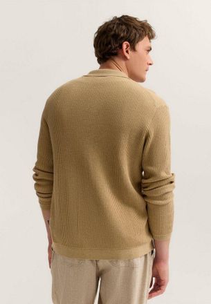 Bugatti Strickjacke Regular Fit gekn&ouml;pft mit Polokragen