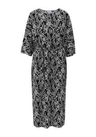 s.Oliver Midikleid Kleid Midi-Kleid mit Plisseefalten