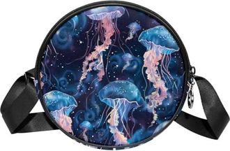 Generic Sac &agrave; bandouli&egrave;re rond pour femme, petit sac &agrave; bandouli&egrave;re avec fermeture &eacute;clair et bretelles r&eacute;glables, style d&eacute;contract&eacute;, pour femmes et filles