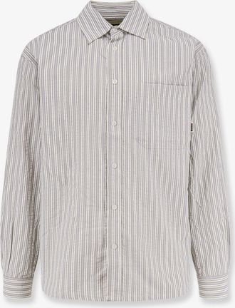 Woodbird Striped cotton blend shirt - WOODBIRD - gender_Man