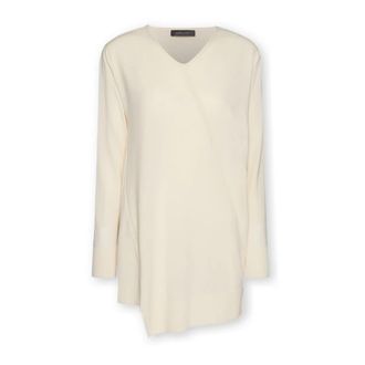 Elena Miro Asymmetrisches Baumwoll- und Modal-Top - - Knitwear - Damen - Wei&szlig; - 2XL