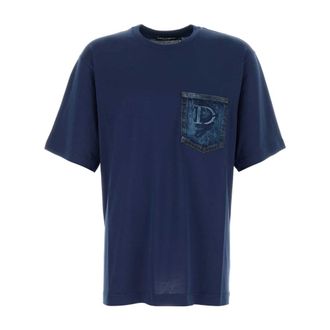 Dolce & Gabbana Oversize Blaues Baumwoll-T-Shirt - - Tops - Herren - Blau - XL