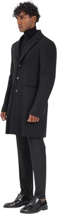 Patrizia Pepe Homme, Manteaux, Noir, Taille: 2XL Wool Blend Lined Coat