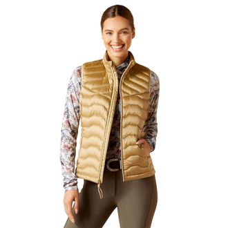 Ariat Womens Ideal Down Gilet in Iridescent Fields Of Rye, Size Medium, by Ariat