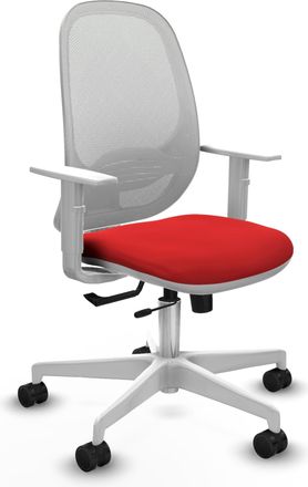 Piqueras y Crespo B&uuml;rostuhl mit Rollen von Cilanco mit wei&szlig;en Armlehnen, h&ouml;henverstellbare Lendenwirbelst&uuml;tze, ausgestattet mit Syncro/Translack und Schneideschaum, Wei