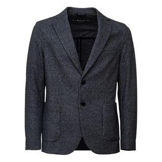 Circolo 1901 Micro Special Print Stretch Jersey Blazer - - Jackets - Herren - Blau - 2XL