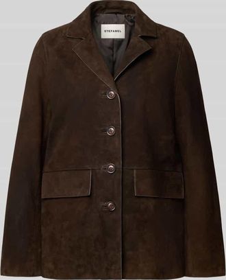 Stefanel Regular Fit Jacke in Leder-Optik
