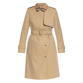 Burberry Belted Check-collar Coat