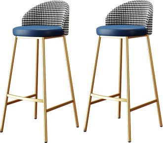 Generic 26/30 Zoll Barhocker, Barst&uuml;hle mit gebogener R&uuml;ckenlehne und Fu&szlig;st&uuml;tze, Tresenhocker mit PU-Lederbezug, hohe St&uuml;hle f&uuml;r K&uuml;cheninseln und Fr&uuml;hst&uuml;cksbe