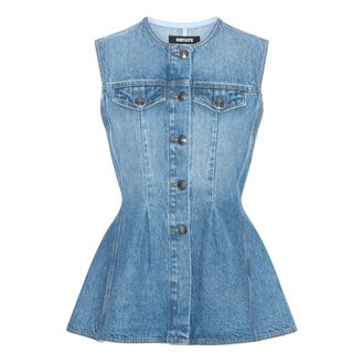 Rotate Ausgestelltes Denim-Oberteil - - Blouses & Shirts - Damen - Blau - XS