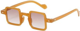 Generic Petites lunettes de soleil rétro pour femme - Verres transparents de couleur bonbon tendance - Lunettes de soleil dégradées UV400 - Dégradé marron thé