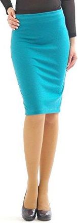 YESET Jupe Crayon Midi Jupe Jupe midi Longueur Genou Business Stretch Moulant - Turquois, L-XL