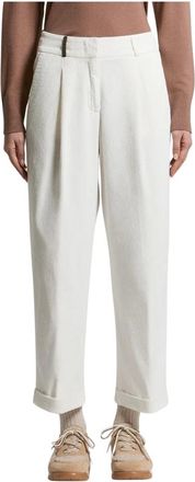 PESERICO Pantalon en velours de coton &agrave; 500 rayures - Femme - Pantalons - Blanc - Taille: 42 FR