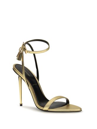 Tom Ford Womens Lambskin Sandals Gold