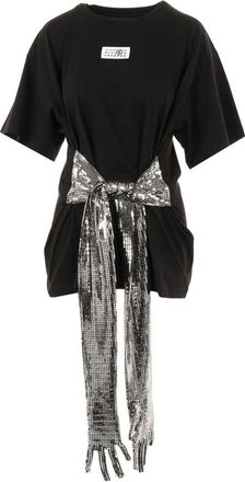 Maison Margiela Femme, Robes, Noir, Taille: 38 FR T-shirt en coton avec gants
