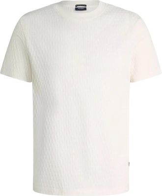 Joop Homme, Tops, Blanc, Taille: XL T-shirt en coton avec structure graphique