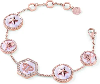 Philipp Plein Armband - Armband Plein Mini Logo - Gr. EINHEITSG - in Rosa - f&uuml;r Damen