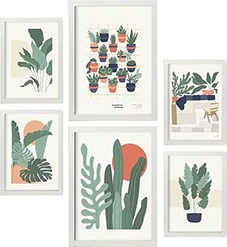Nacnic Lot de 6 Affiches Minimalisme aux Couleurs Pastel. Plantes du d&eacute;sert. Impressions de paysage et de nature pour la d&eacute;coration int&eacute;rieure et la d&eacute;corati