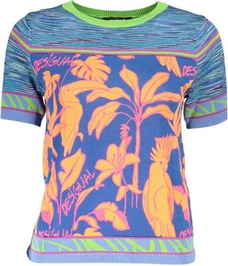 Desigual Tricot col rond - Femme - Pulls - Bleu - Taille: 44 FR