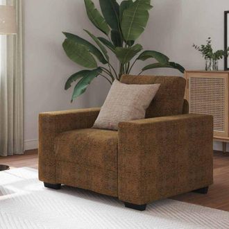 vidaXL Fauteuil avec coussin Marron Faux cuir et bois vidaXL