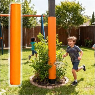 Generic Basketball Pfostenpolster Runde Sto&szlig;stangenpolsterung, Umlaufend 1,20 M, Robustes Aufprallschutzpolster for Kinder/Autos/Spieler Auf Spielpl&auml;tzen(Yell