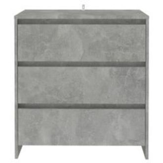 Les Tendances Commode 3 tiroirs en bois Klary 70cm - intemporelle et fonctionnelle-Gris b&eacute;ton