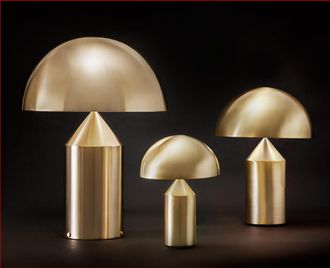 Oluce Atollo 239 Tischleuchte 2x75W E27 Dimmer Gold