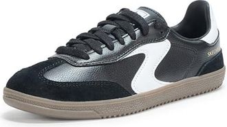 Skechers Femme Hotshot Kickoff Flat-Sheets, Black Duraleather White Leather Trim, 40 EU