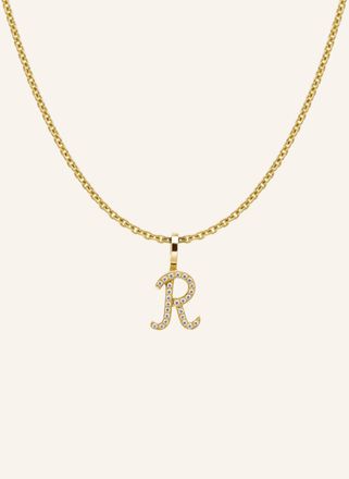 Cada Cada Kette Tiny Diamond Letter R gold