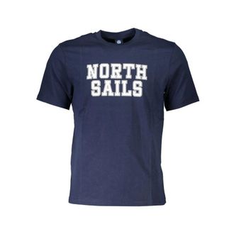North Sails Blau Baumwolle Druck Logo T-Shirt - - Tops - Herren - Blau - L