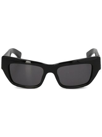 Gucci lunettes de soleil &agrave; monture rectangulaire - Noir