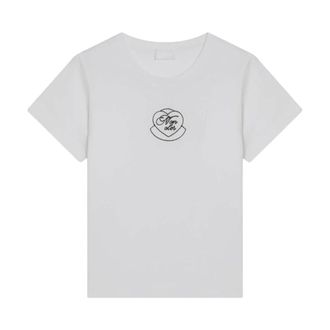 Moncler Graphic Logo Kurzarm-T-Shirt - - Tops - Damen - Wei&szlig; - M