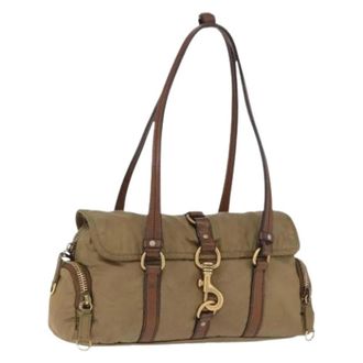 Miu Miu Pre-owned Nylon Schultertasche - - Pre-owned - Damen - Beige - ONE SIZE