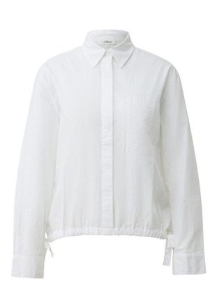 s.Oliver Langarmbluse Bluse Leichte Hemdbluse aus Baumwollvoile mit Schleifendetail