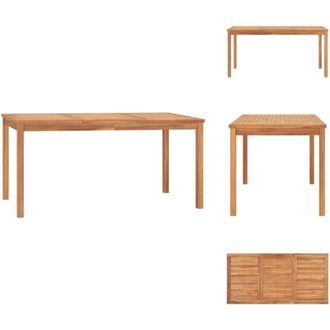vidaXL Garten-Esstisch 160x80x77 cm Massivholz Teak - Gartentisch - Teak Holz - Massivholzm&ouml;bel - Outdoortisch - Esszimmertisch