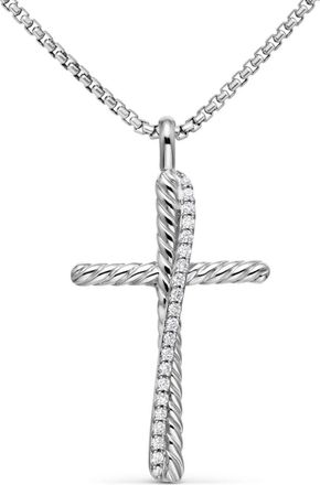 David Yurman collier Crossover Cross en argent sterling