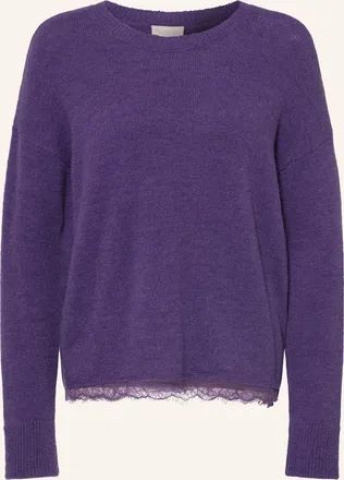 Milano Milano Italy Pullover Mit Spitze lila