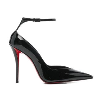 Christian Louboutin Femme, Chaussures, Noir, Taille: 37 EU Escarpin &agrave; Talon Aiguille et Bride Cheville &agrave; Bout Pointu
