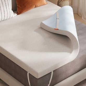 Sweetnight Surmatelas en Mousse à mémoire de Forme en Gel de 10,2 cm pour lit Simple - Mousse Double Couche avec Housse Lavable, Confort rafraîchissant et Design