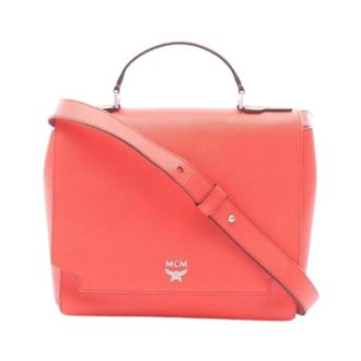 MCM Sac &agrave; main en cuir Pre-owned - Femme - Pre-owned - Orange - Taille: ONE Size