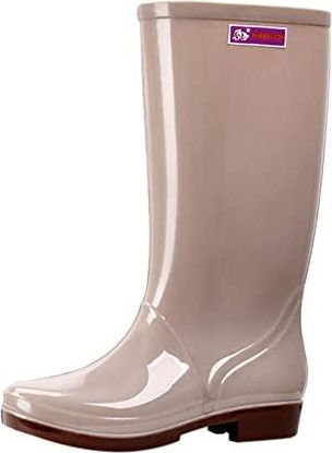 Generic Bottines De Pluie Pour Femmes Pas Cher Mollet Large Botte De Jardin Leger Antid&eacute;rapante Bottes De Pluie Imperm&eacute;ables Aoutchouc Couleur Unie Confortabl