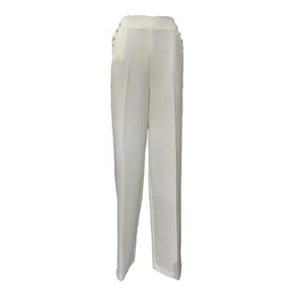 Giulia N Couture Wei&szlig;e Slim Fit Hose - - Trousers - Damen - Wei&szlig; - M