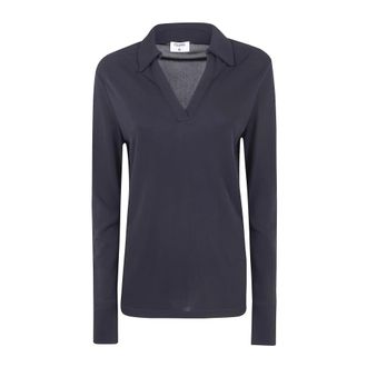 Filippa K Lang&auml;rmeliges V-Ausschnitt-Oberteil mit Kragen - - Knitwear - Damen - Schwarzk - XS