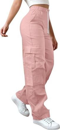 Generic Pantalon de jogging dext&eacute;rieur Y2K - Pantalon de randonn&eacute;e pour femme - Coupe droite - Pantalon cargo large avec &eacute;lastique - Taille haute - Pantalon d