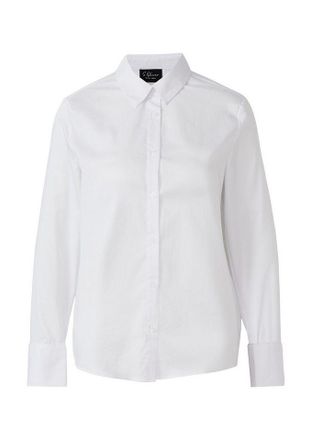 s.Oliver Langarmbluse Bluse Popeline-Bluse mit Umschlag an den Manschetten