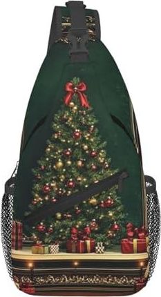 Generic Sac &agrave; bandouli&egrave;re r&eacute;tro de No&euml;l rouge pour homme