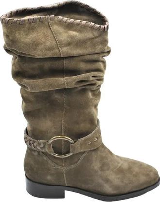 Janet & Janet Stiefel - Slouchy Brown Suede Mid-Calf Boots - Gr. 36 (EU) - in Grau - f&uuml;r Damen
