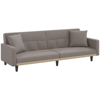 vidaXL Schlafsofa mit Kissen Taupe Stoff vidaXL